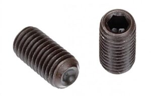 socket set screw, cup point, 5/16-24 x 1/2", alloy steel, black oxide, hex socket (quantity: 100) fine thread, 5/16 inch grub/blind/allen/headless screw, length: 1/2 inch