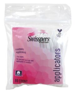 swisspers cotton swabs 80 count cosmetic applicators (pack of 3)