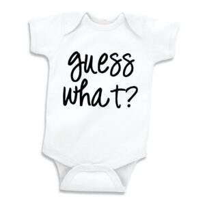 bump and beyond designs baby-boys surprise pregnancy announcement for grandparents guess what leotard white, 0-3 months