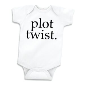 bump and beyond designs baby-boys surprise pregnancy announcement for grandparents plot twist leotard white, 0-3 months