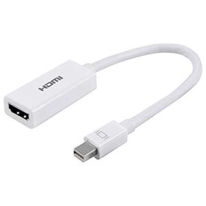 philips mini displayport to hdmi adapter, unidirectional, audio and video, full hd 1080p, 4k ultra hd, slim compact portable design, white cable, for all brands, swv9200f/27