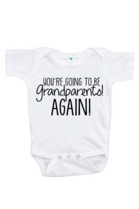 7 ate 9 apparel pregnancy announcement onepiece - grandparents announcement, white, 0-3 months