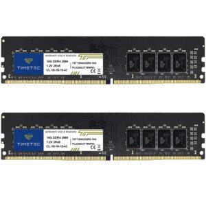 timetec 32gb kit(2x16gb) ddr4 2666mhz pc4-21300 non-ecc unbuffered 1.2v cl19 2rx8 dual rank 288 pin udimm desktop memory ram module upgrade (32gb kit(2x16gb))