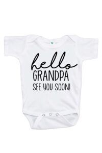 7 ate 9 apparel pregnancy announcement onepiece - hello grandpa, white, 0-3 months