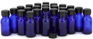 vivaplex, 24, cobalt blue, 15 ml glass bottles, with lids