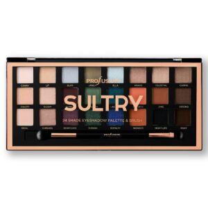 profusion cosmetics professional artistry pro natural nude matte shimmer glitter pigment eye shadow pallete fan favorites for your sultriest eye looks yet sultry