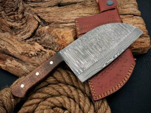 custom handmade damascus steel serbian chef knife - damascus meat cleaver knife - butcher knife for meat vegetables cutting jnr -0224