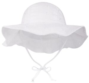 simplikids upf 50+ uv sun protection wide brim baby sun hat,white2, 2-4 years