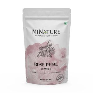 rose petal powder by mi nature | 227 g (8 oz) (0.5 lb) | 100% natural and pure | skin care | chemical free | no added colours, no preservatives