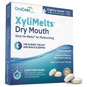 xylimelts for dry mouth, mint-free, 80-count box (2 packs)