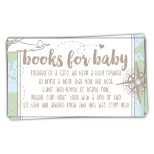 50 adventure books for baby shower request cards - baby shower invitation inserts