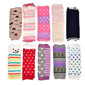 cottock 6 pairs baby girls leg warmers, infant newborn girl leggings knee pads