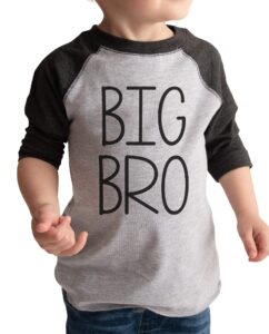 7 ate 9 apparel boy's big brother grey baseball shirt t-shirt 18 months