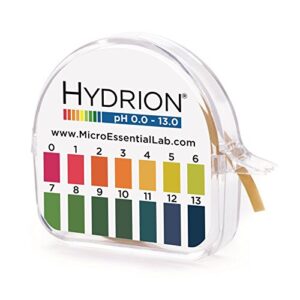 micro essential hydrion insta-chek hj613 wide range single roll jumbo ph test paper dispenser with colorimetric chart, 600" length, 0.5" width, 0-13 ph range (case of 10)