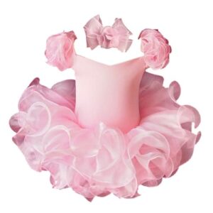 jenniferwu g053 infant toddler baby newborn little girl's pageant party birthday dress pink size 12-18m