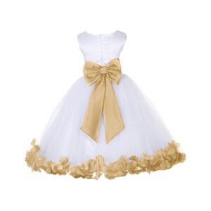 white tulle rose petals flower girl dress tulle dress christening dress 302t 6