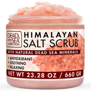 dead sea collection himalayan salt scrub – exfoliating body scrub for women – moisturizing and nourishing skin – with pure oils and dead sea minerals (23.28 oz)