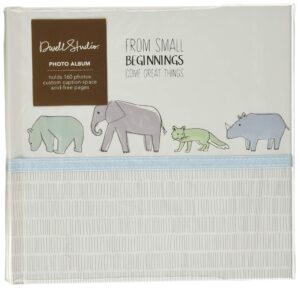 c.r. gibson animal themed slim photo journal album for babies and newborns by dwellstudio, 9" w x 8.875" h, 80 pages