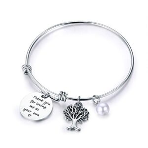 cj&m mother in law gift family tree bracelet - thank you for raising the man/i will take care of her always bracelet christmas gifts,mother's day gifts (thank-raising-bracelet) (step mother)