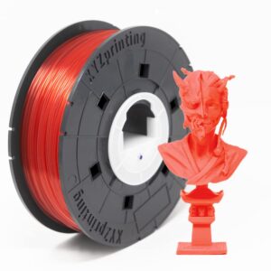 xyzprinting petg filament 1.75mm, nfc chip, 3d printer filament, 600g (1.3lbs), dimensional accuracy +/- 0.02 mm, fit most 3d printers, clear red