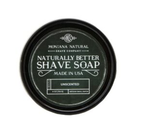 mnsc unscented artisan small batch shave soap for a naturally better shave - smooth shave, hypoallergenic, prevent nicks, cuts, and razor burn, handcrafted in usa, all-natural, plant-derived.