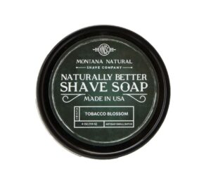 mnsc tobacco blossom artisan small batch shave soap for a naturally better shave - smooth shave, hypoallergenic, prevent nicks, cuts, and razor burn, handcrafted in usa, all-natural, plant-derived