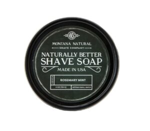 mnsc rosemary mint artisan small batch shave soap for a naturally better shave - smooth shave, hypoallergenic, prevent nicks, cuts, and razor burn, handcrafted in usa, all-natural, plant-derived