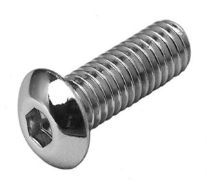 cy-chrome mpb417 alloy steel button head socket cap screw, 5/16"-18 x 1", chrome (pack of 10)