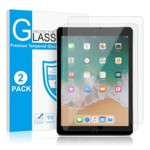 smapp [2 pack] compatible with ipad 9.7" inch screen protector glass, tempered glass screen protector-apple pencil compatible/scratch resistant