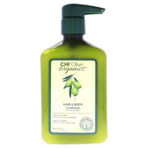 chi naturals with olive oil hair & body conditioner, protects from moisture loss & preserves hair color, sulfate, paraben, & cruelty-free, 11.5 oz