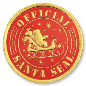 paperdirect embossed gold foil santa sleigh design, official santa seal, 48 pieces