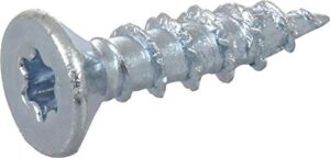 power pro premium one multi-material flat head screws, zinc plated steel, fasten in wood, metal, concrete, drywall and plastic, silver, #8 x ¾ inch, box of 40 screws