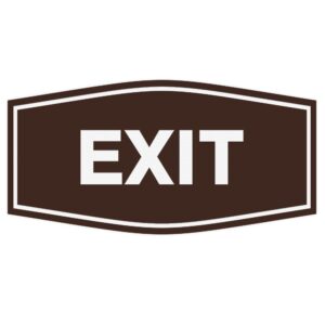 fancy exit sign (dark brown) - large 1 pack