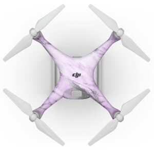 design skinz design skinz purple marble & digital silver foil v10 full-body wrap decal skin-kit compatible with the drone dji phantom 4 pro