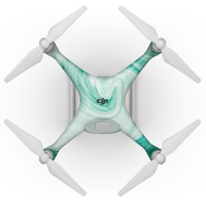 design skinz design skinz swirling mint acrylic marble full-body wrap decal skin-kit compatible with the drone dji phantom 4 pro