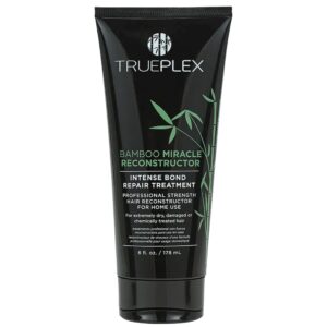 trueplex keratherapy bamboo miracle reconstructor bond repair treatment, 6 oz., 178 ml - vegan thermal protection & hair strengthener for damaged hair with argan oil, cysteine, & bamboo extract