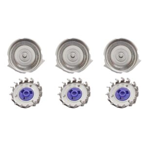 set of 3 replacement heads for replacing philips norelco hq6 quadra action shavers