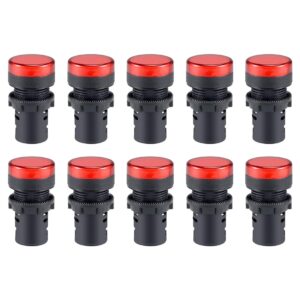 uxcell 10pcs red indicator light ac/dc 110v, 22mm panel mount, for electrical control panel, hvac, diy projects