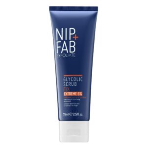 nip + fab glycolic acid fix face scrub extreme with salicylic acid, aloe vera aha/bha exfoliating facial cleanser polish for refining pores skin brightening, 75 ml 2.5 fl oz