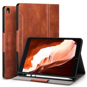 antbox case for ipad pro 10.5 / ipad air 3 with built-in pencil holder auto sleep/wake function pu leather smart cover for ipad air 3 10.5 inch 2019/ipad pro 10.5 2017 (brown)