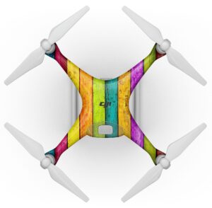 design skinz design skinz neon wood planks full-body wrap decal skin-kit compatible with the drone dji phantom 4 pro