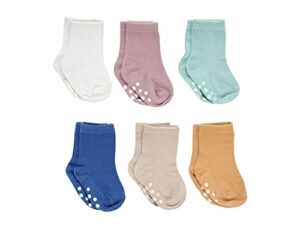 silky toes non-skid infant socks multi colored baby boy girl gift set (12-18m, spring collection boys (6 pairs))