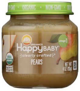 happy baby organic stage 1 pears, 4 oz