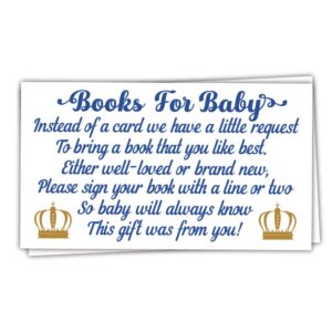 50 prince books for baby shower request cards - invitation inserts - boy baby shower