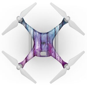 design skinz design skinz pink & blue dyed wood full-body wrap decal skin-kit compatible with the drone dji inspire 2