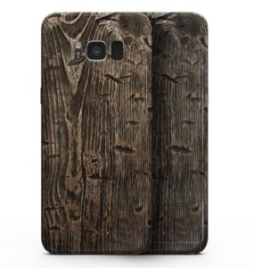 design skinz design skinz rough textured dark wooden planks full-body wrap decal skin-kit for the galaxy s8