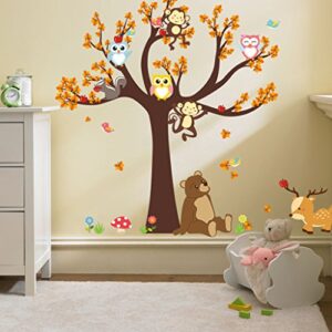 decorstyle giant wall decals for kids rooms, nursery peel & stick, large removable vinyl wall stickers. premium, eco-friendly, bring your walls to life! (jungle wild animal)