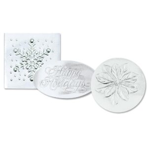 paperdirect holiday assortment embossed foil seals, 48 count (silver)