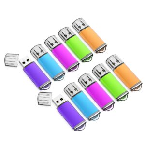 k&zz 16gb flash drive 10 pack 16 gb usb flash drives thumb drive usb stick 16g memory stick usb drive usb 2.0 pen drive, multicolored