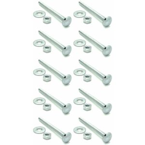 ten (10) 1/4-20 x 3" long carriage bolts set w/nuts & washers (bcp285)